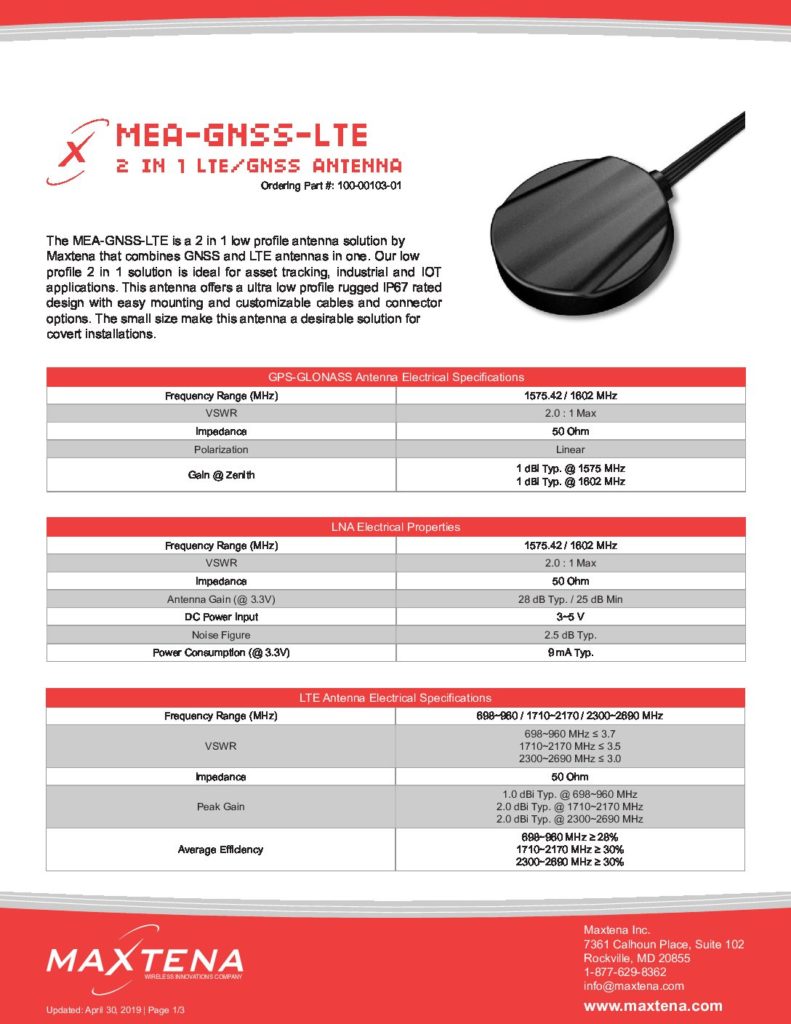 MEA-GNSS-LTE-Datasheet | M2MOne NZ